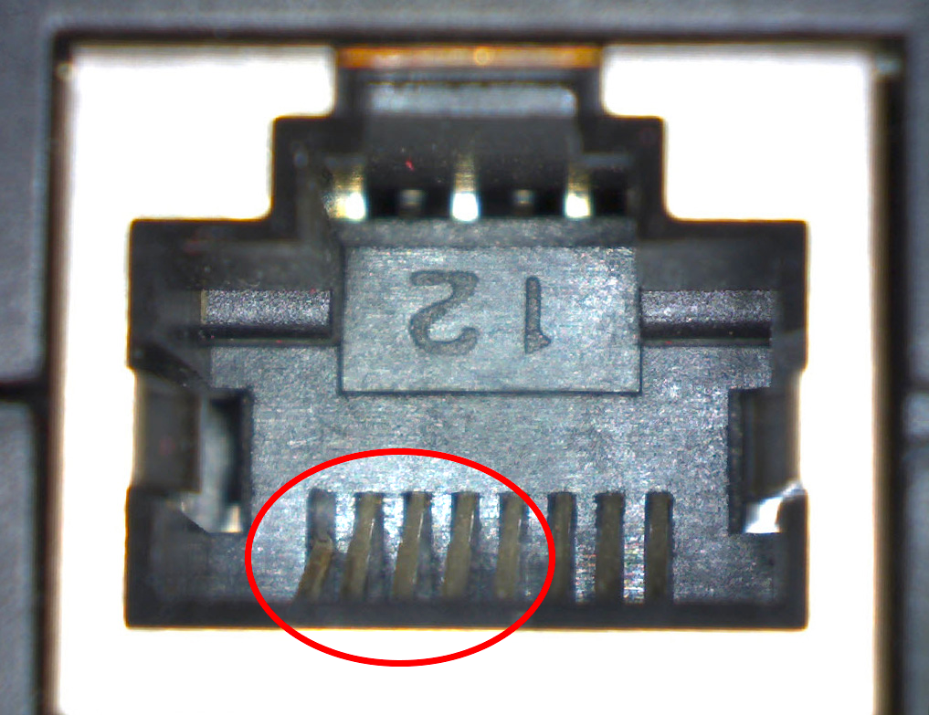 Damaged RJ45 Jack - Platinum Tools®