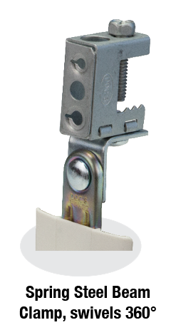 Spring Steel Beam Clamp, swivels 360° - Platinum Tools®
